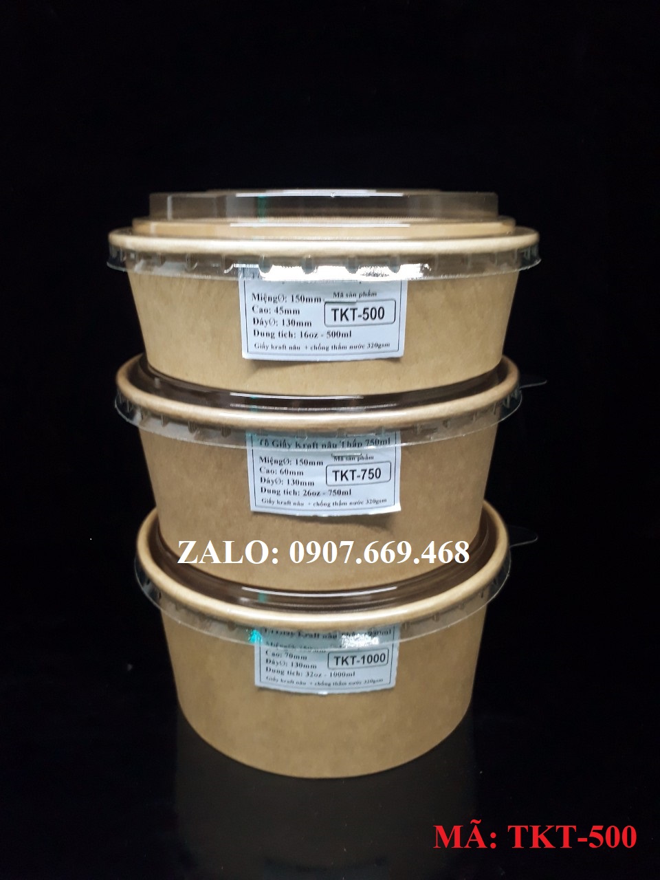 Tô giấy kraft đựng món ăn healthy